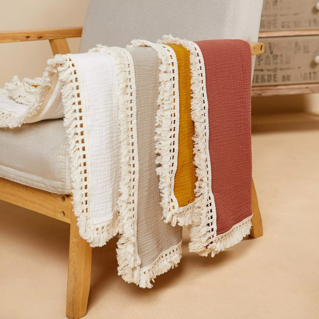 Cotton Fringe Blankets – Bamboo Splash